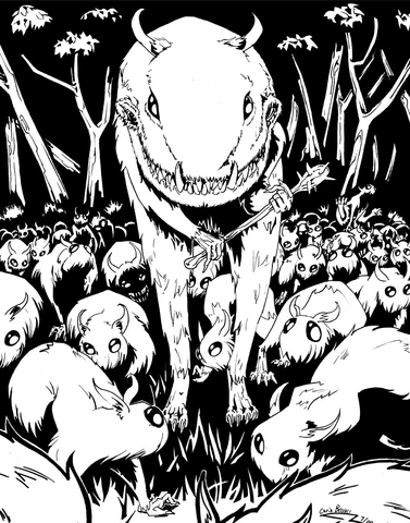 how to draw a rat creature from bone